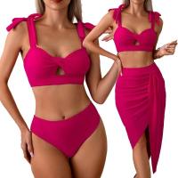 China Colorful Striped Bikini Set With Removable Padding For Beach Vacation Fun for sale