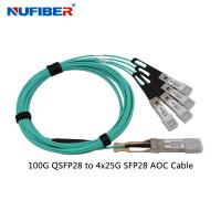 China QSF28 TO 4SFP28   7M AOC Active Optical Cable Compatible With Cisco HP Huawei for sale
