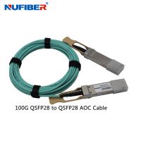 China 100G QSFP28 To QSFP28 AOC 850nm SR4 Cable 1m-60m OM3 MTP MPO VCSEL PIN for sale