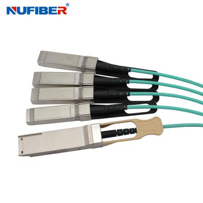 China 100G High Quality QSFP28 AOC Cable 10m 33ft Active Optical QSFP28 to 4x SFP28 for sale