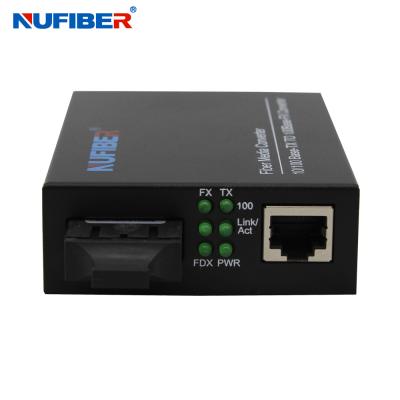 China Fiber 10/100M Tx Fx Media Converter , 1310nm 20km Ethernet Optical Converter for sale