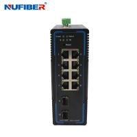 China Industrial Grade Managed Ethernet Switch 8 UTP 2 SFP Slot Din Rail Mount 24V for sale
