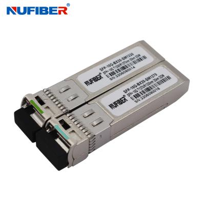 China 10Gbps WDM SFP+ Transceiver Simplex 1270nm/1330nm 20km 10G Optical LC DOM for sale