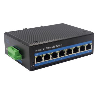 China DIN Rail Mount Unmanaged Industrial Ethernet Switch 8 10/100/1000Mbps RJ45 Port for sale