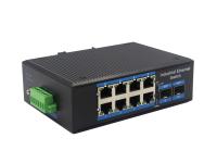 China Industrial SFP Ethernet Switch 2 SFP 8 UTP Port Gigabit Fiber Converter 24V Power Supply for sale