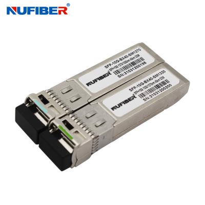 China 10G 40km WDM SFP+ Transceiver 1270nm 1330nm Simplex LC Support DOM for sale