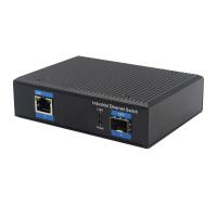 China SFP to RJ45 Unmanaged Industrial Switch 48V POE Media Converter for sale