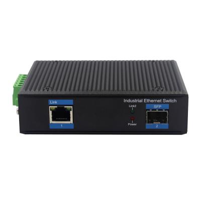 China SFP to RJ45 Unmanaged Industrial Switch 48V POE Media Converter for sale