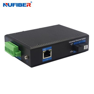 China 24V 10/100/1000M Tx to 1000M Fx Simplex Gigabit Fiber Media Converter Din Rail Mount for sale
