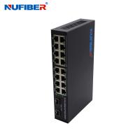 China Gigabit SFP Ethernet Switch 16 RJ45 Ports 2 SFP Slot Fiber Ethernet Switch DC12V for sale