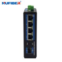 China Industrial Gigabit SFP Ethernet Switch 1.25G SFP to 4*10/100/1000Mbps RJ45 Din Rail Mount DC10~47V for sale