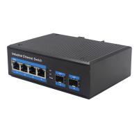 China OEM Industrial SFP Ethernet Switch 10/100/1000M RJ45 4 Port to 2 1000M SFP Slot Media Converter DC24V for sale