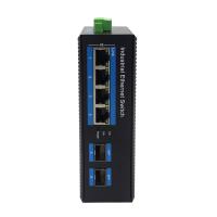 China OEM Industrial SFP Ethernet Switch 10/100/1000M RJ45 4 Port to 2 1000M SFP Slot Media Converter DC24V for sale