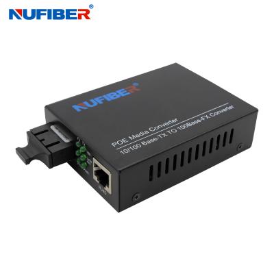 China OEM POE Media Converter 10/100M POE RJ45 to Fiber Extender IEEE802.3af/at 25.5W Powered POE Converter for sale