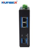 China Industrial SFP Ethernet Switch Gigabit 3 Ports 1.25G SFP to 2 RJ45 Port SFP Media Converter DC24V for sale