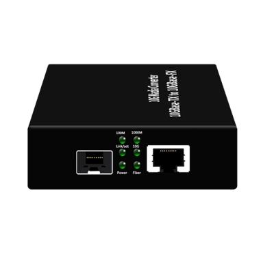 China OEM 10G SFP+ to RJ45 Optical Media Converter DC12V 5G/10G UTP to Fiber Extender for sale