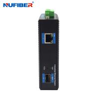 China Industrial Gigabit SFP Slot Media Converter 10/100/1000M UTP to 1000M RJ45 Optical Media Converter DC24V for sale