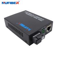 China Gigabit Fiber Media Converter 10/100/1000Mbps WDM Simplex SM 1310nm/1550nm 20km SC Interface Fiber Media Converter for sale