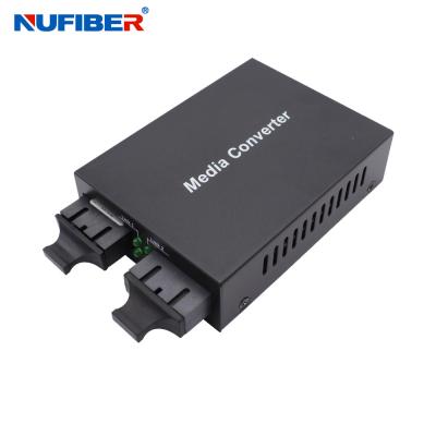 China Gigabit Single-mode to Multi-mode Fiber Converter 1000Mbps 850nm MM to 1310nm SM SC/ST/FC Media Converter for sale
