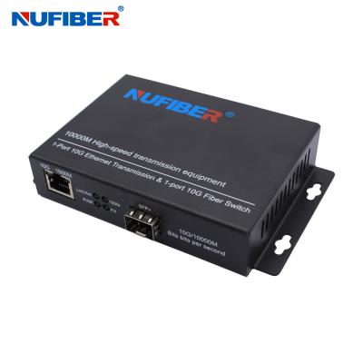 China OEM SFP+ to UTP Optical Media Converter 10G SFP+ to RJ45 Port Fiber Media Converter DC12V for sale