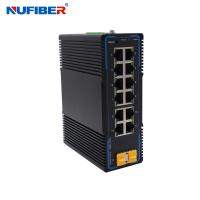 China Managed Gigabit Fiber Ethernet Switch 12 UTP Port to 2 SFP Ports Industrial Din Rail Mount Telnet Switch for sale