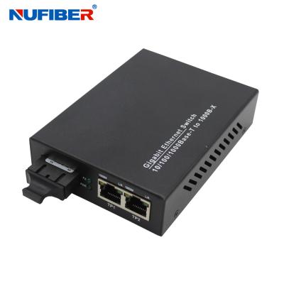 China 1000M 2-ports Rj45 1 fiber ports SM Bidi SC 1310nm/1550nm Gigabit fiber ethernet switch converter for sale