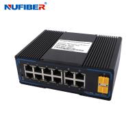 China 10/100/1000M Managed Gigabit Fiber Ethernet Switch 12 UTP Port to 2 SFP Ports Industrial Din Rail Mount Telnet Switch for sale
