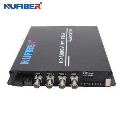 China NF-4V1D-T/R-F20-1080P Fiber Video Converter 1080P 4CH BNC to Fiber Transmitter Receiver FO to Coaxial Extender for sale
