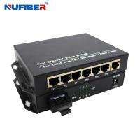 China 7 RJ45 +1 fiber port SC/FC/ST Optional TX To FX Fiber Ethernet Switch Store Switching Mechanism Iron Case for sale