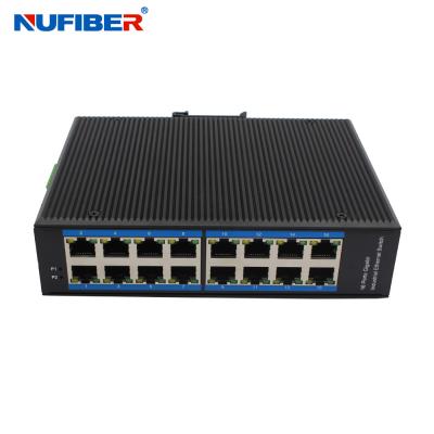 China 1000Mpbs 16 Port Unmanaged Industrial Ethernet Switch Din Rail Mount IP40 Outdoor Network for sale