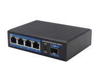 China 10/100/1000Mbps 4 Port Unmanaged Ethernet Switch with SFP Slot Redundant Power Inputs Aluminum Alloy for sale