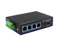 China 10/100/1000Mbps 4 Port Unmanaged Ethernet Switch with SFP Slot Redundant Power Inputs Aluminum Alloy for sale