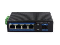China 10/100/1000Mbps 4 Port Unmanaged Ethernet Switch with SFP Slot Redundant Power Inputs Aluminum Alloy for sale