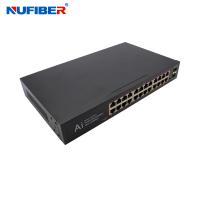 China Gigabit POE Switch 24*10/100/1000Mbps PoE port to 2*1000M SFP Slot DESKTOP/Rack Mounting with Bracket for sale
