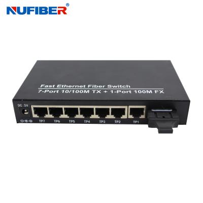 China TX To FX 100Mbps Fiber Ethernet Switch Multi mode Dual fiber Store And Forward Switching Mechanism for sale