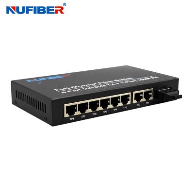 China 10/100M 8 Port RJ45+1 Fiber Port Dual fiber SM 1310nm 20km optical Fiber Ethernet Switch for sale