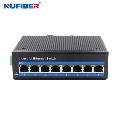 China 1000M 8 Port Industrial Ethernet Switch IP40 Protection Grade Unmanaged Industrial Switch for sale