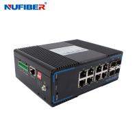 China Din Rail Mount Managed Industrial SFP Switch 4x1000M To 8x10/100/1000M Aluminium Alloy Managed Industrial Switch for sale