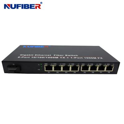 China Rj45 UTP Fiber Ethernet Switch Media Converter 8 Port For IP Access Fiber Ethernet Switch for sale