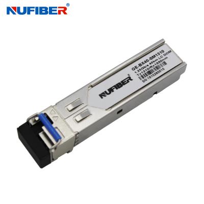 China 1.25Gb/s SFP Transceiver single fiber singlemode 40km 1310nm/1550nm LC DDM for sale