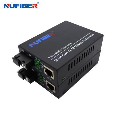 China 10/100M Fiber Media Converter Single Mode Simplex 1310nm / 1550nm 20km SC Media Converter for sale