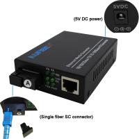 China 10/100M Fiber Media Converter Single Mode Simplex 1310nm / 1550nm 20km SC Media Converter for sale