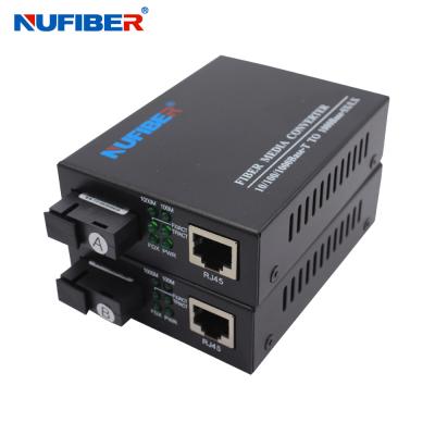 China Simplex 1310 / 1550nm 20km SC Gigabit Media Converter 10/100/1000M for sale