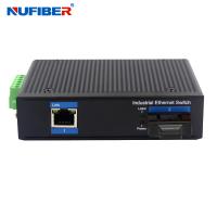China NUFIBER Din Rail 10/100/1000M Fiber To UTP Converter 24V Unmanaged Industrial Switch for sale