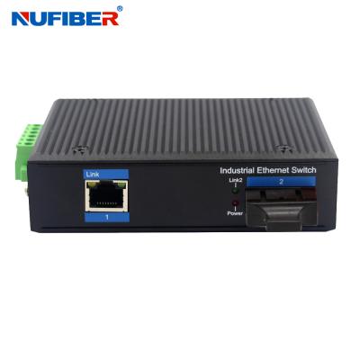 China NUFIBER Din Rail 10/100/1000M Fiber To UTP Converter 24V Unmanaged Industrial Switch for sale