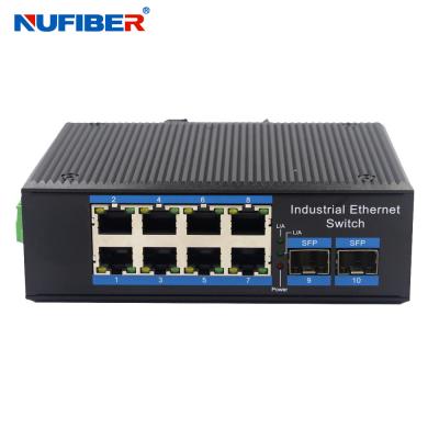 China NuFiber Industrial Ethernet Unmanaged Switch 8x10 / 100 / 1000base-T SFP Port for sale