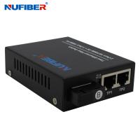 China 2 UTP Port Fiber Ethernet Switch Iron Case Material EEE802.3x Standard for sale