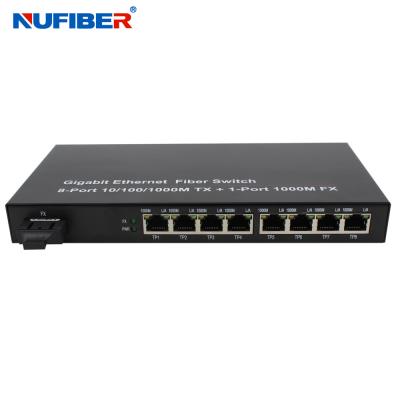 China OEM ODM Rj45 8 Port Network Switch With Single Fiber SC 1310nm 1550nm for sale