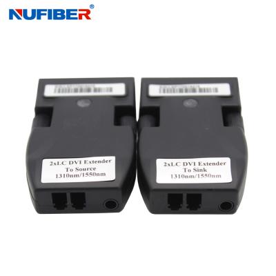 China DC5V 1A DVI To Fiber Extender SM 2xLC 1000meters Support 4Kx2K 1080P 60Hz for sale
