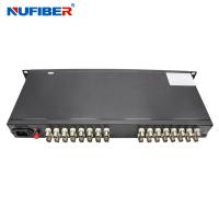 China NUFIBER 32BNC Fiber Optic Video Converter RS485 RS422 Single mode Simplex HD Fiber Video Converter for sale